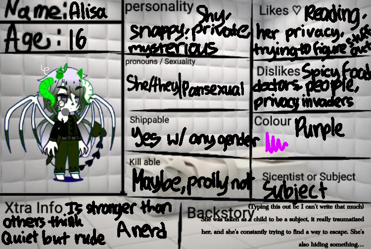 Character sheet for science - ibisPaint