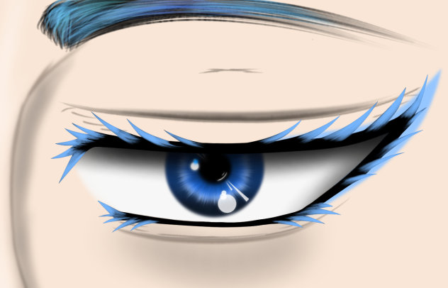 blue x cyan eye - ibisPaint