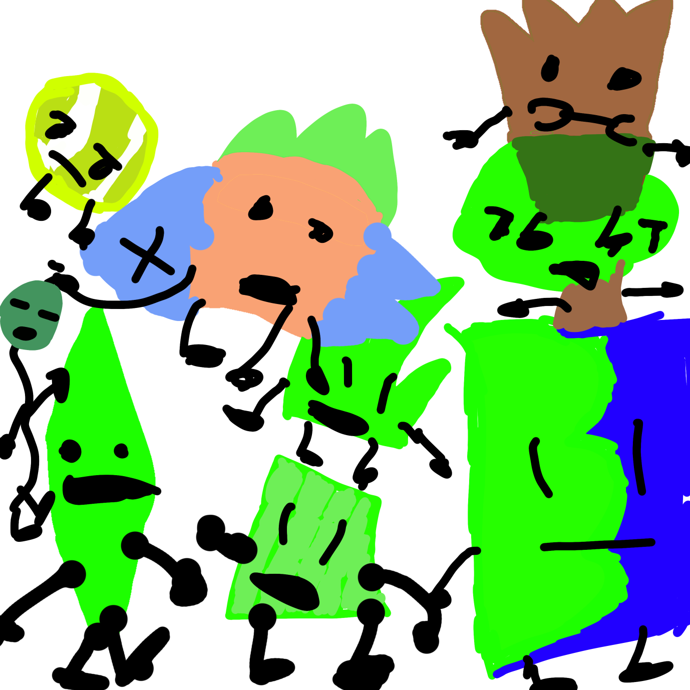 Green bfb characters - ibisPaint