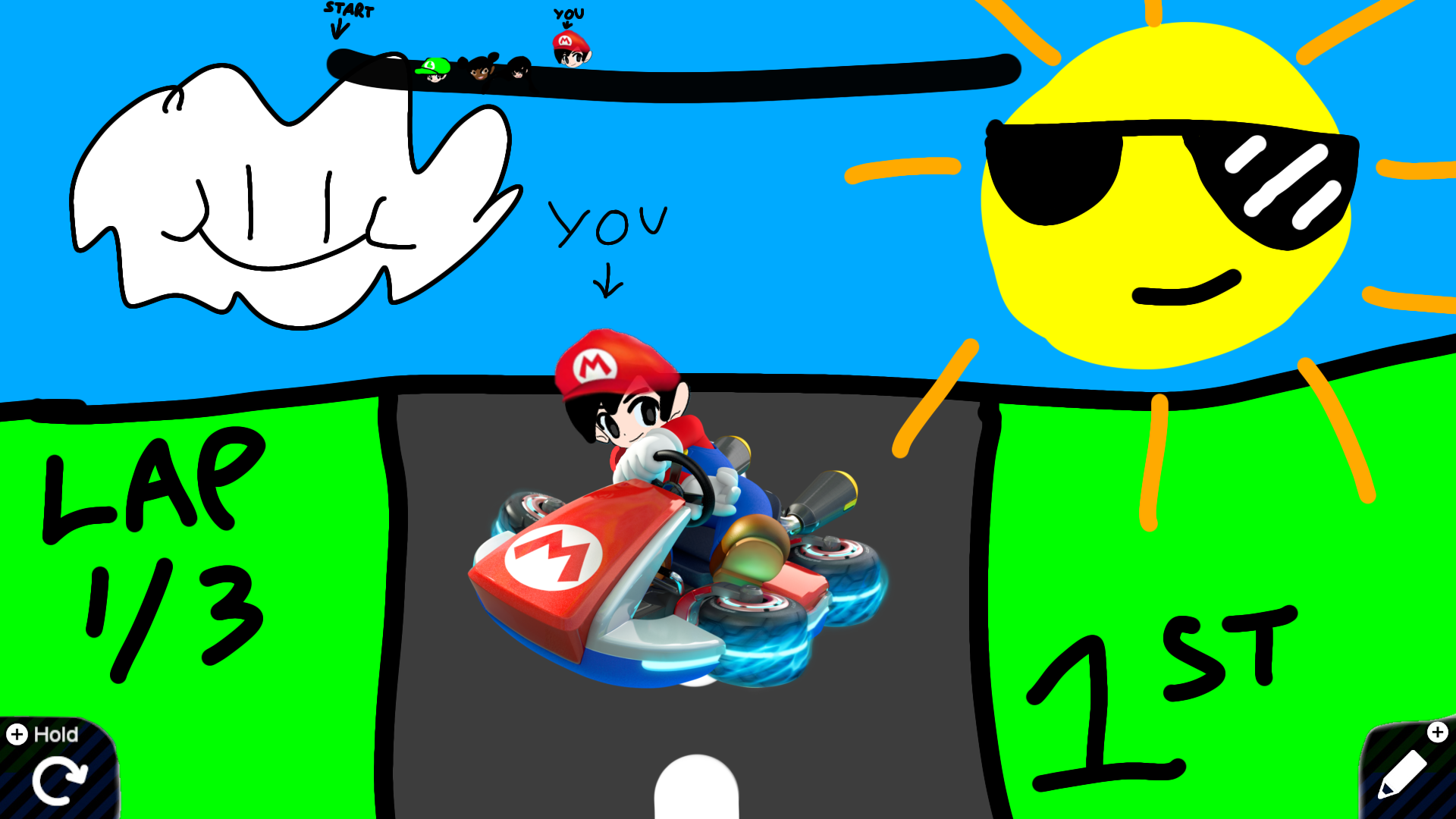 Mario Man Kart Gameplay - ibisPaint