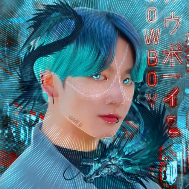 Jungkook Blue Fantasy Manip Edit - ibisPaint