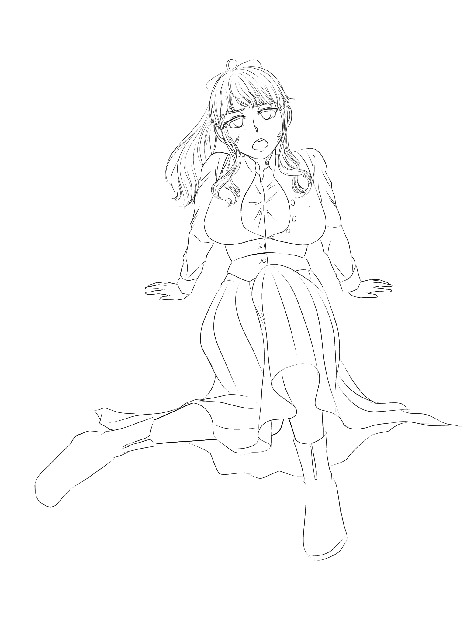 Lady KyuVic fell lineart - ibisPaint