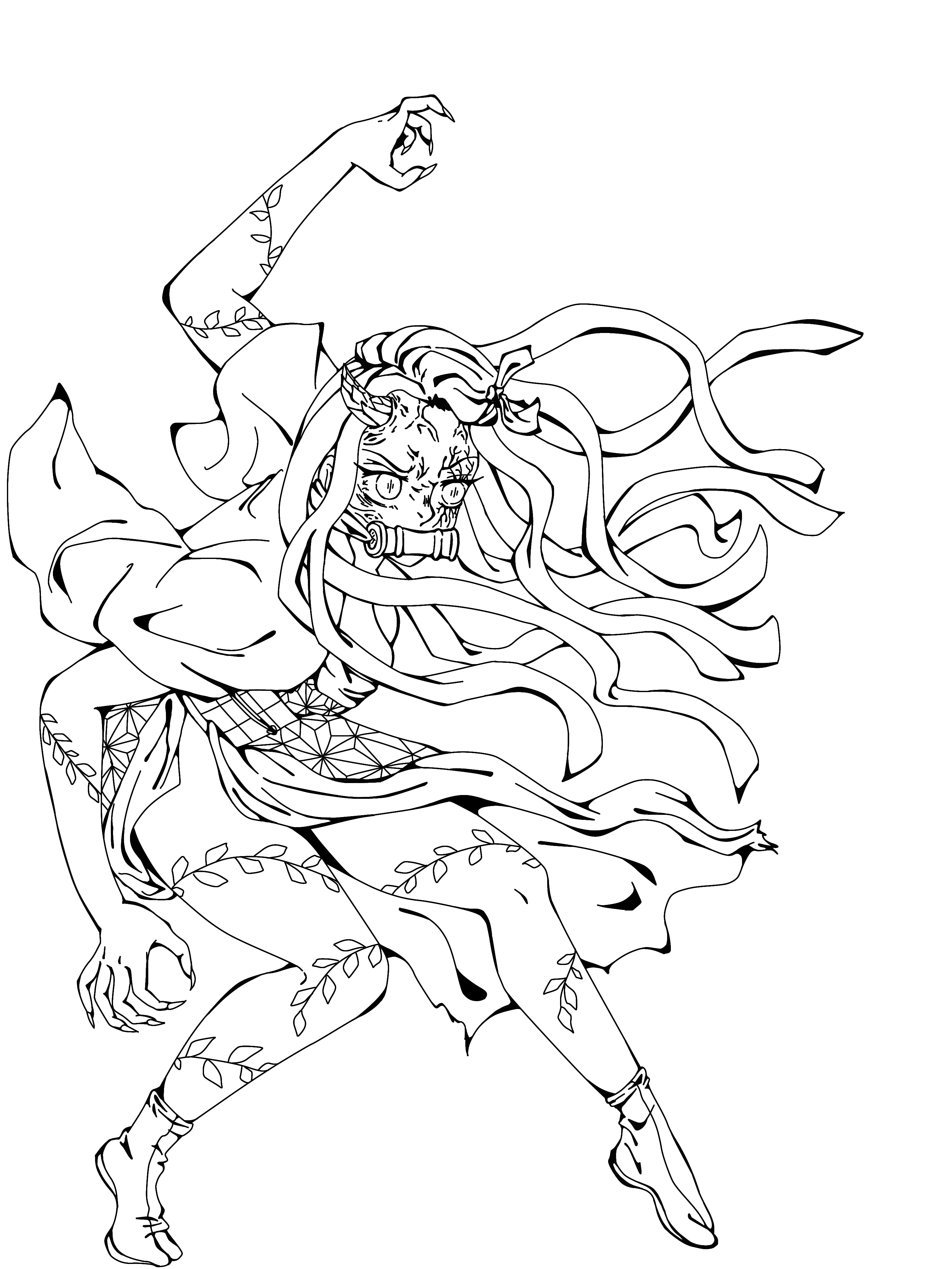 Nezuko full demon form(line art) - ibisPaint