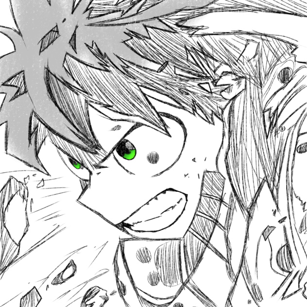 sketching with tracing izuku midoriya - ibisPaint