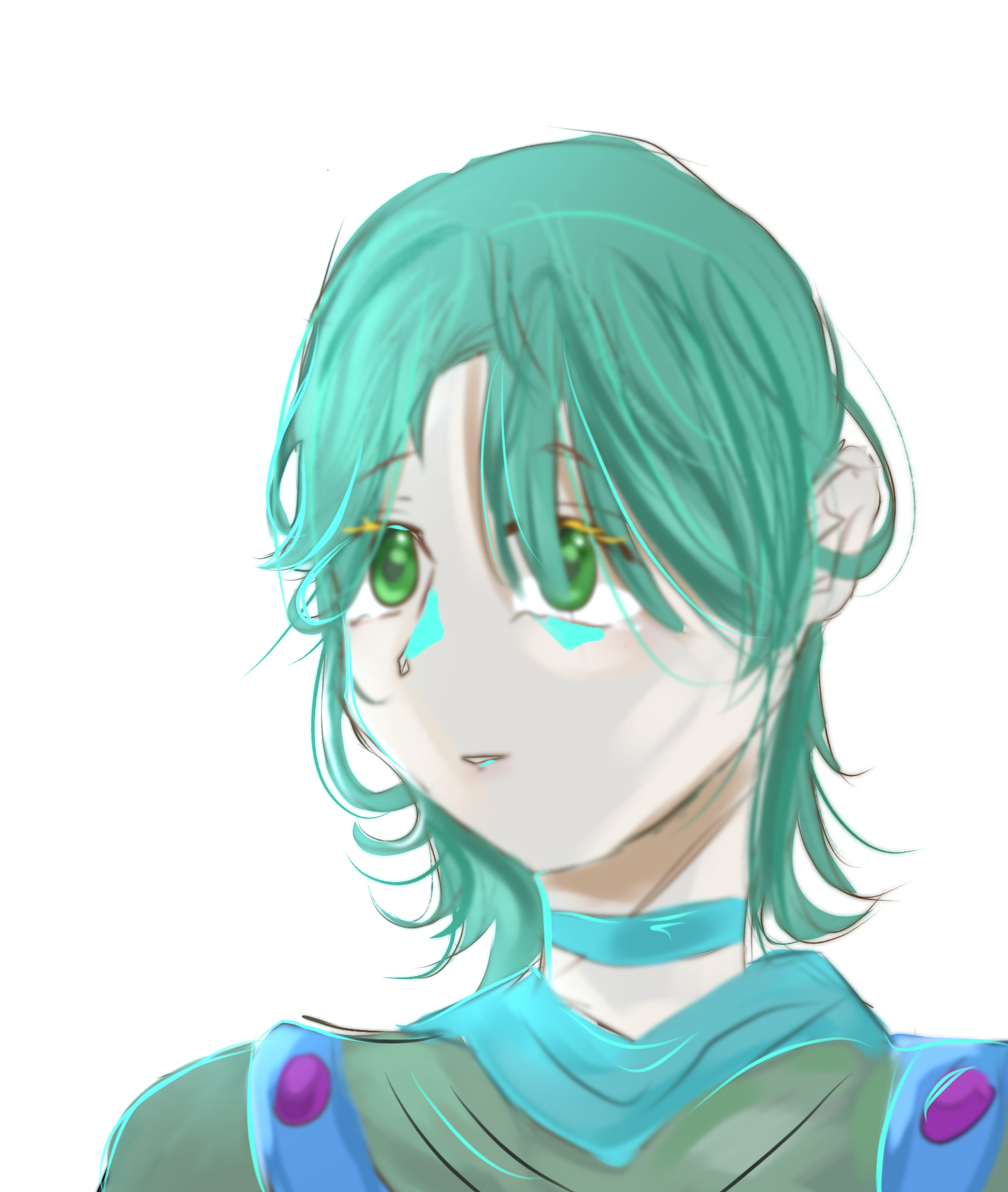 blue or cyan girl - ibisPaint