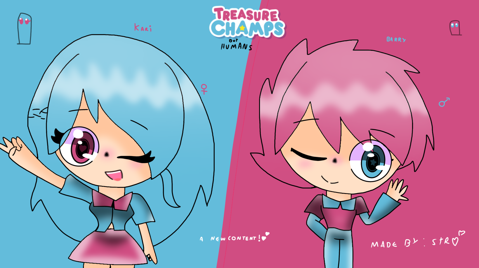 Here is them, the Treasure Champs but 👤 - ibisPaint