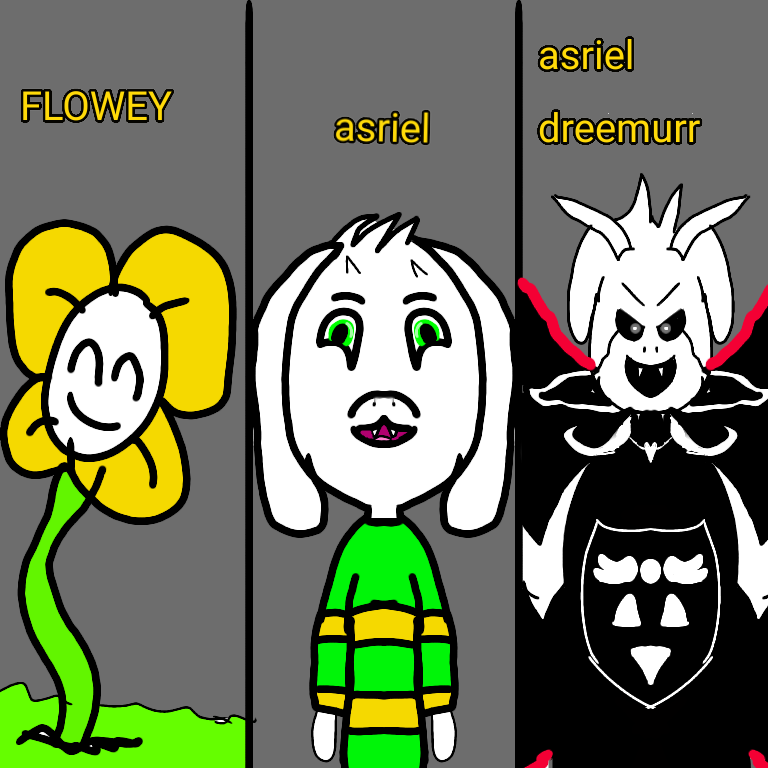 Flowey,Asriel,Asriel Dreemurr - ibisPaint