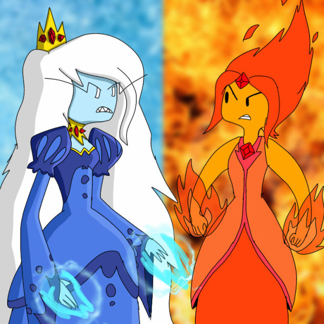 Ice queen VS. Flame princess - ibisPaint