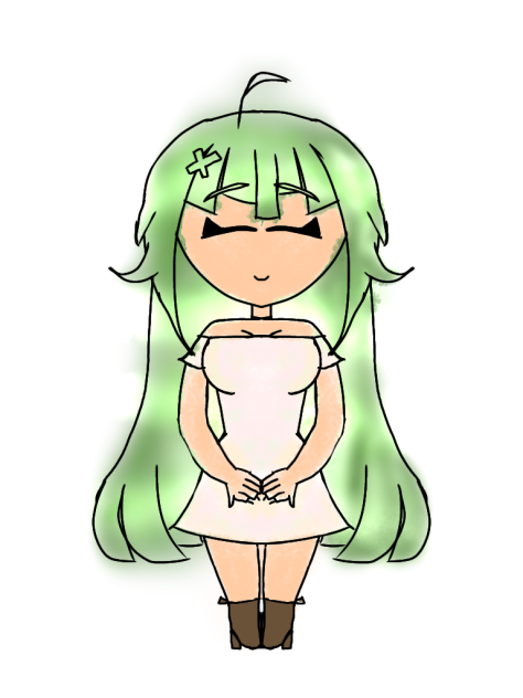 green haired girl - ibisPaint