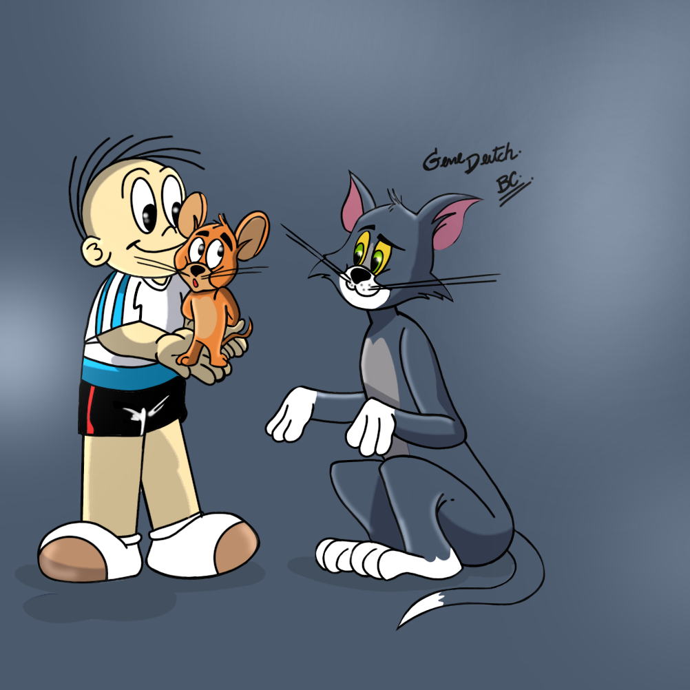 Dieguinho com Tom e Jerry. - ibisPaint
