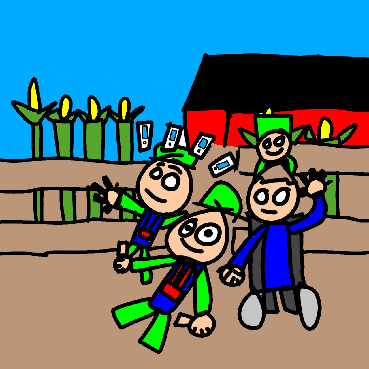 bambi and his friend and farm - ibisPaint