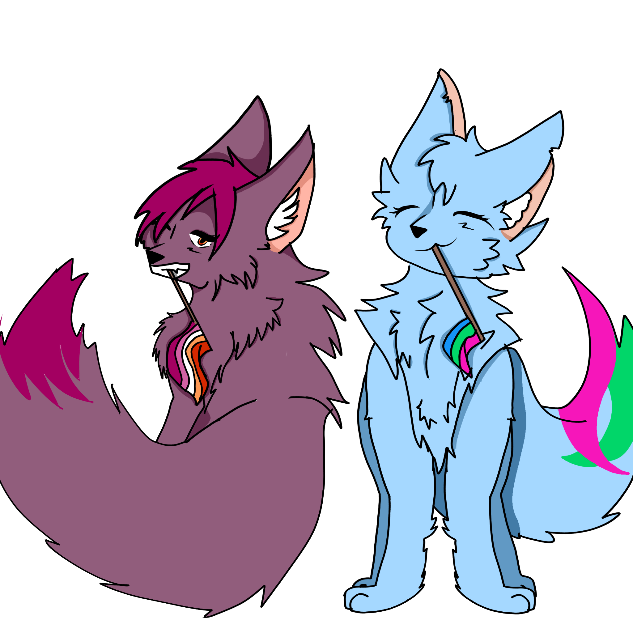 lesbian and poly wolves - ibisPaint