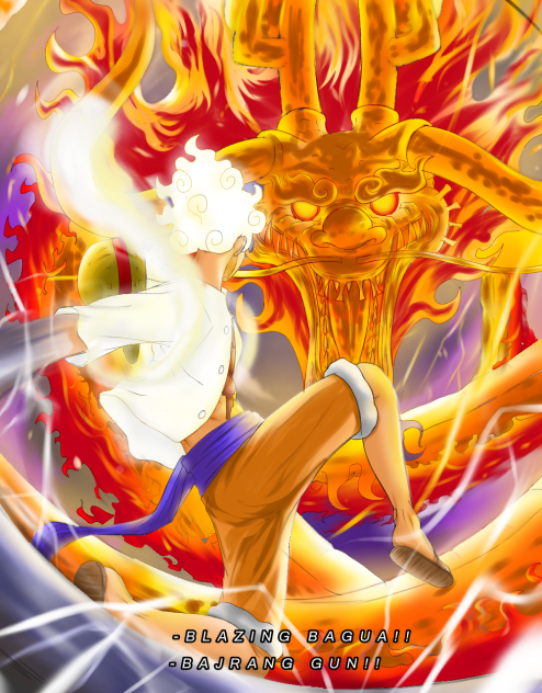 Flaming Drum Dragon vs Monkey King Gun - ibisPaint