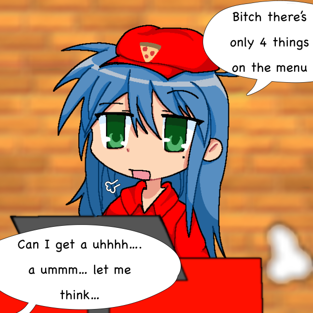 Kagami works at a pizza place - ibisPaint