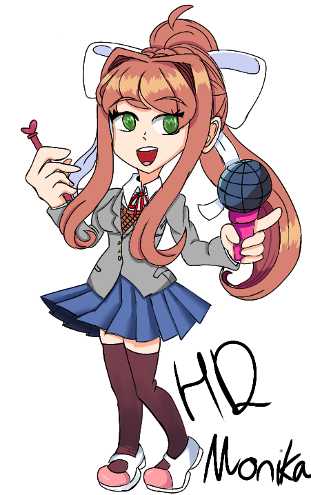 HD Monika from FNF (Friday Night Funkin' - ibisPaint