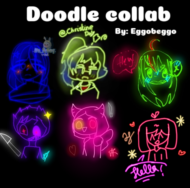 Neon doodle collab - ibisPaint