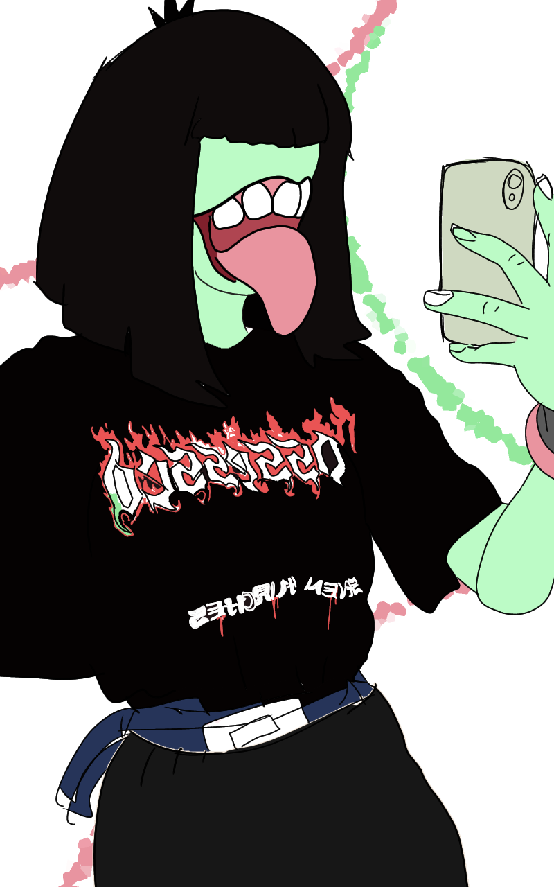 goth punk mouth chick - ibisPaint