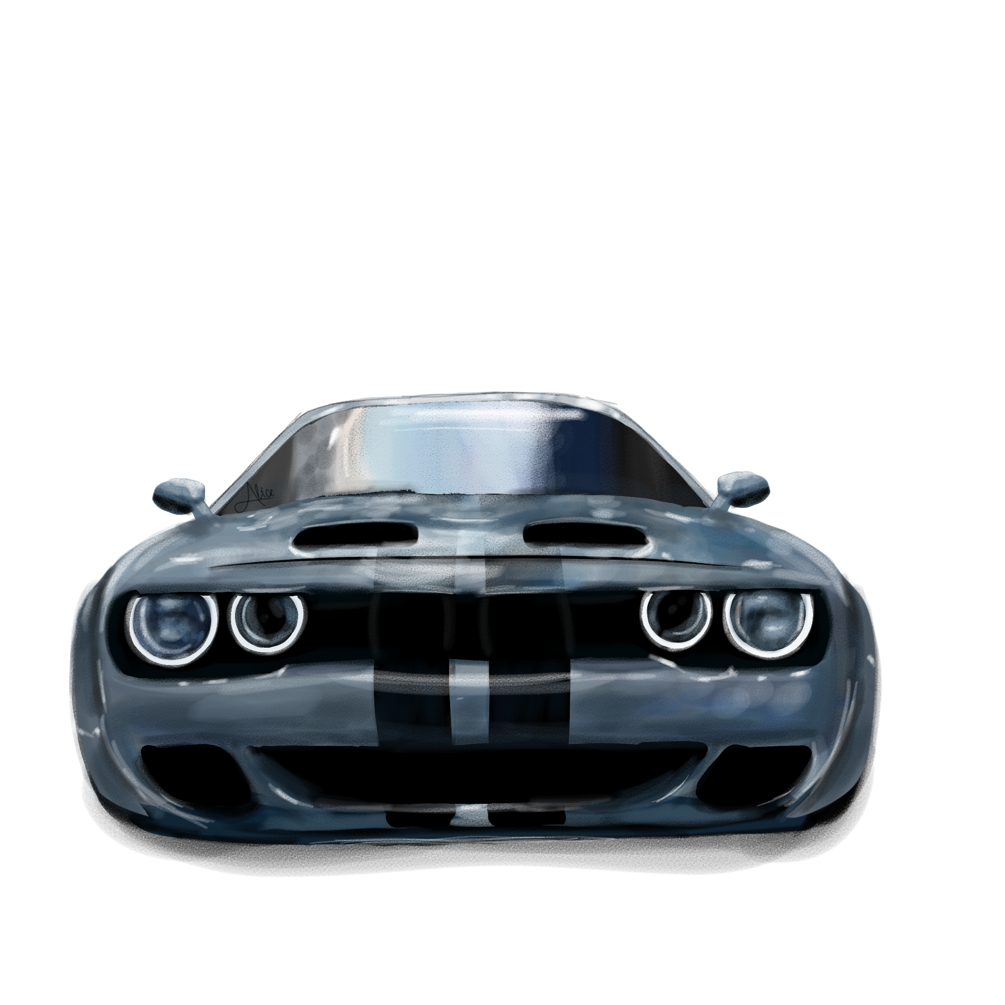 Dodge challenger hellcat srt - ibisPaint