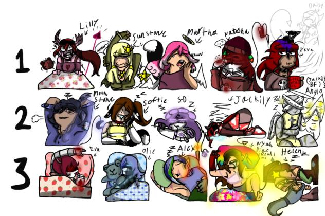 My OCS sleep positions and waking up. - ibisPaint