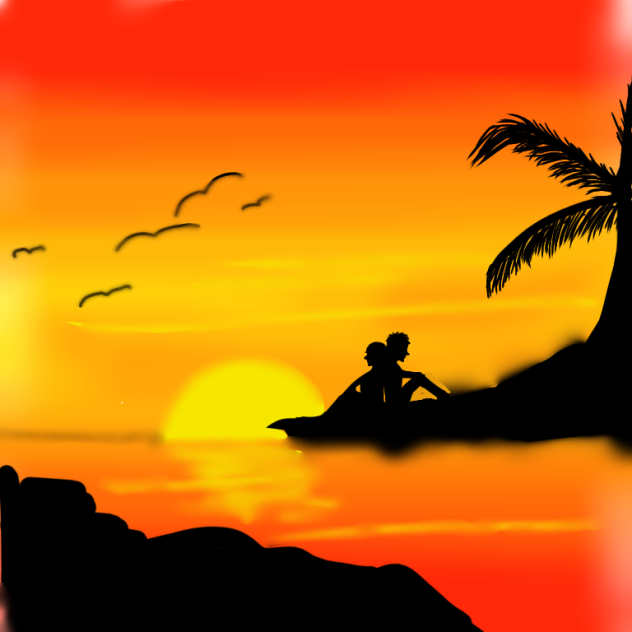 romantic sunset - ibisPaint