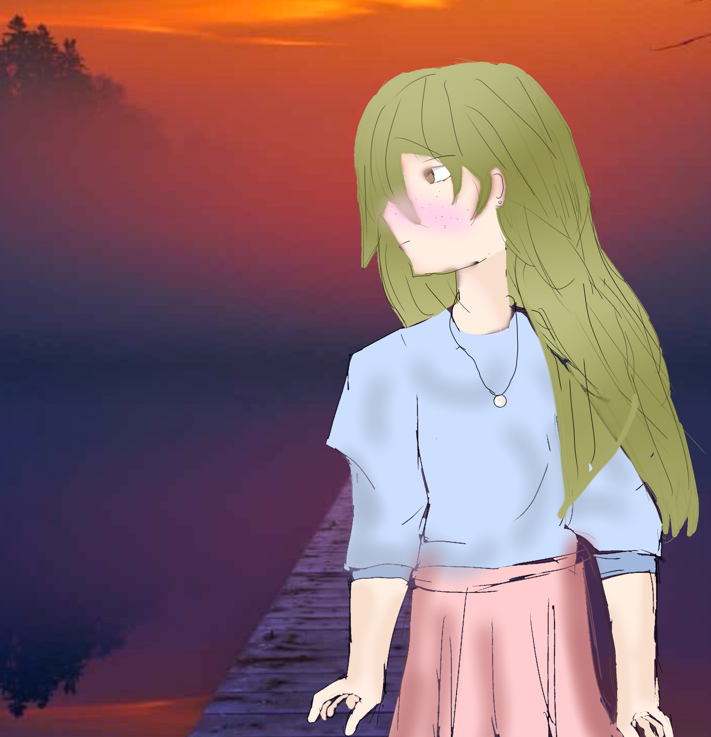 Alone girl ;-; - ibisPaint