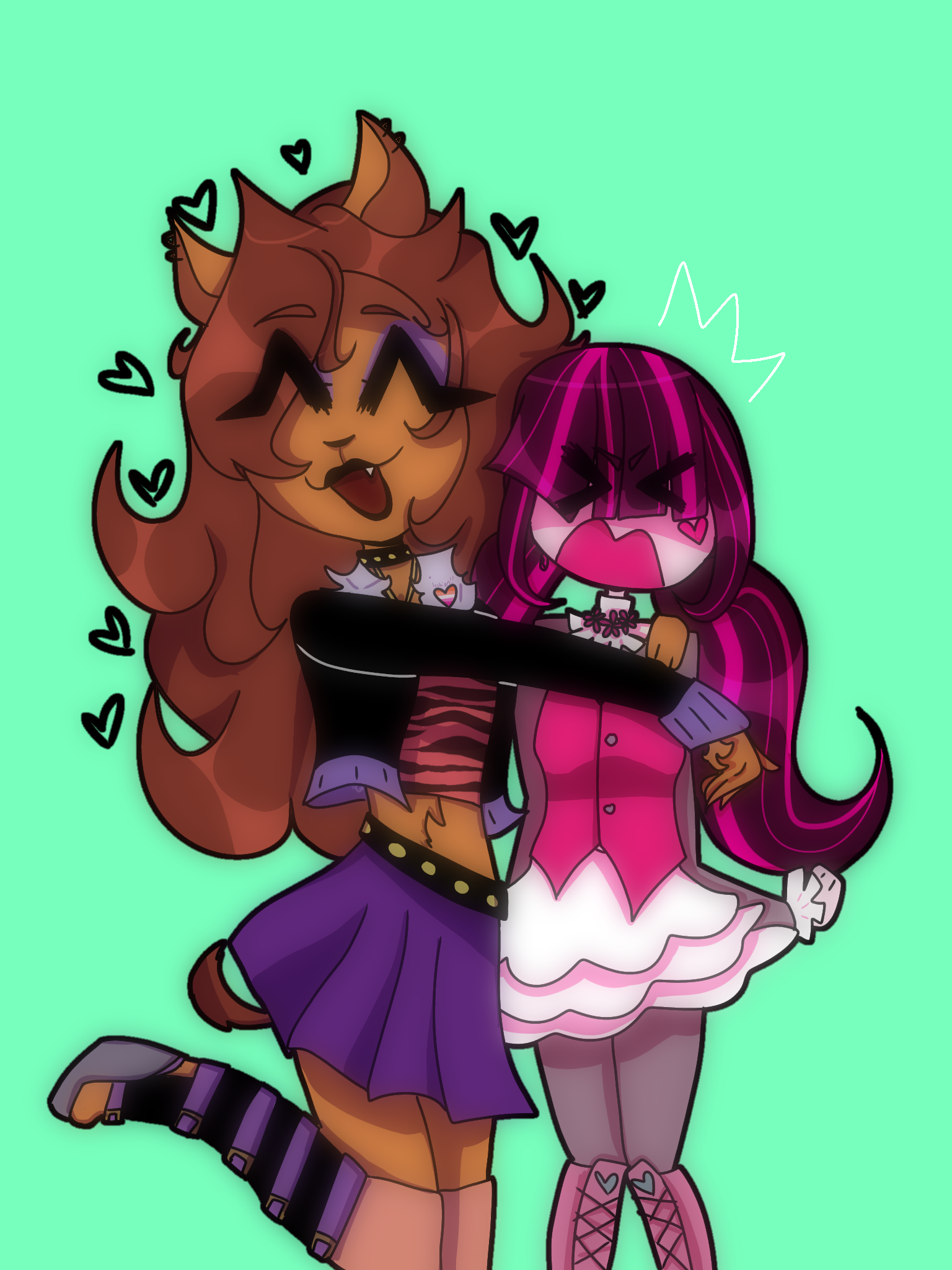 clawdeen and draculaura - ibisPaint