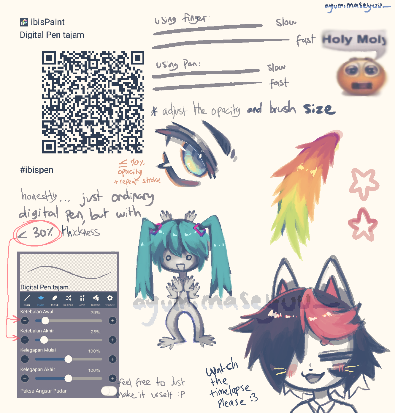 a slightly modified digital brush - ibisPaint