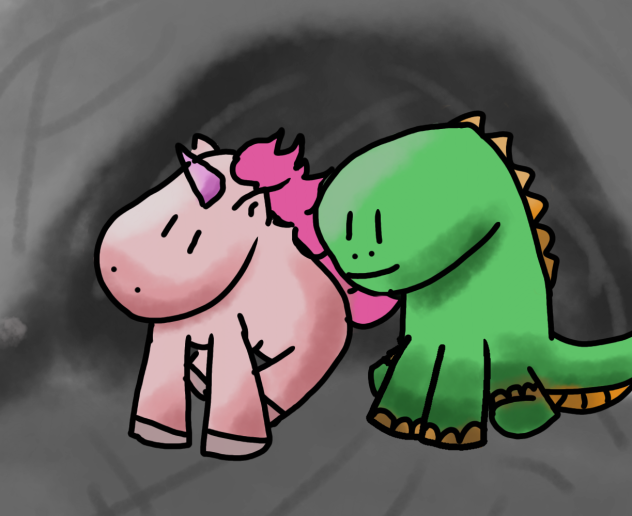 unicorn and dinosaur - ibisPaint