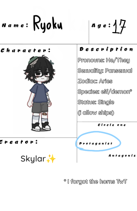 Character sheet for Lies - ibisPaint