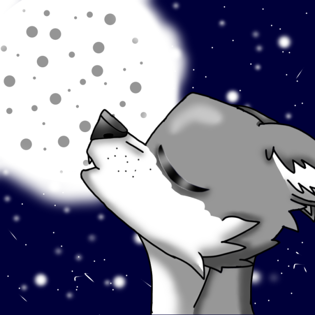 Wolf howling at moon - ibisPaint