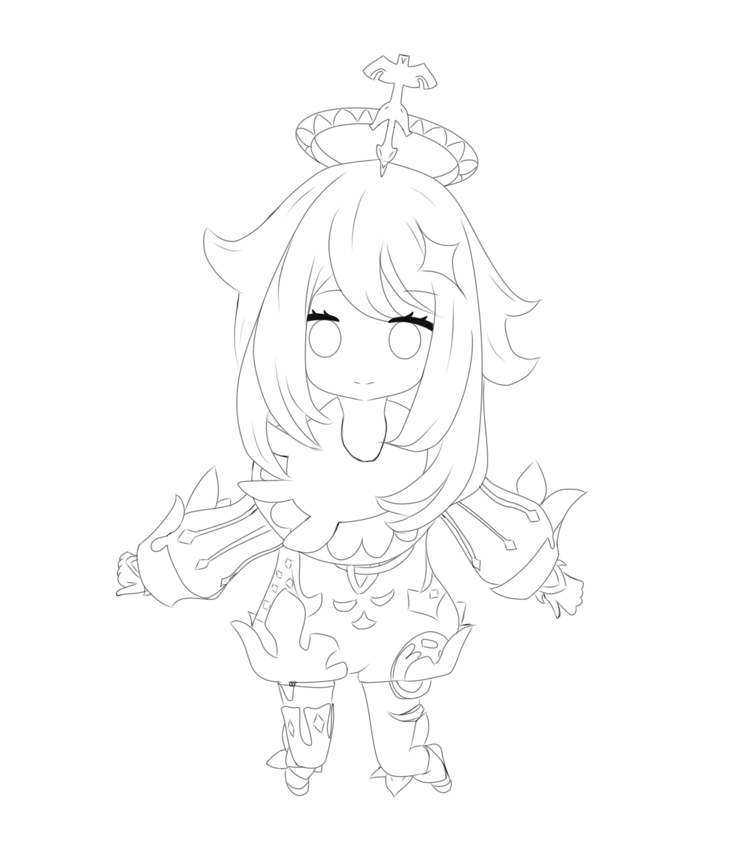 Paimon Line Art - ibisPaint