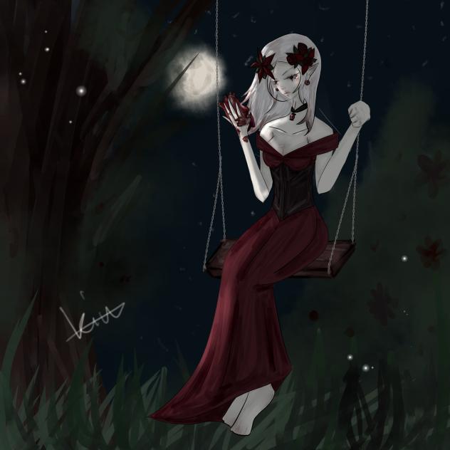 Bloody Flower Under the Moonlight - ibisPaint