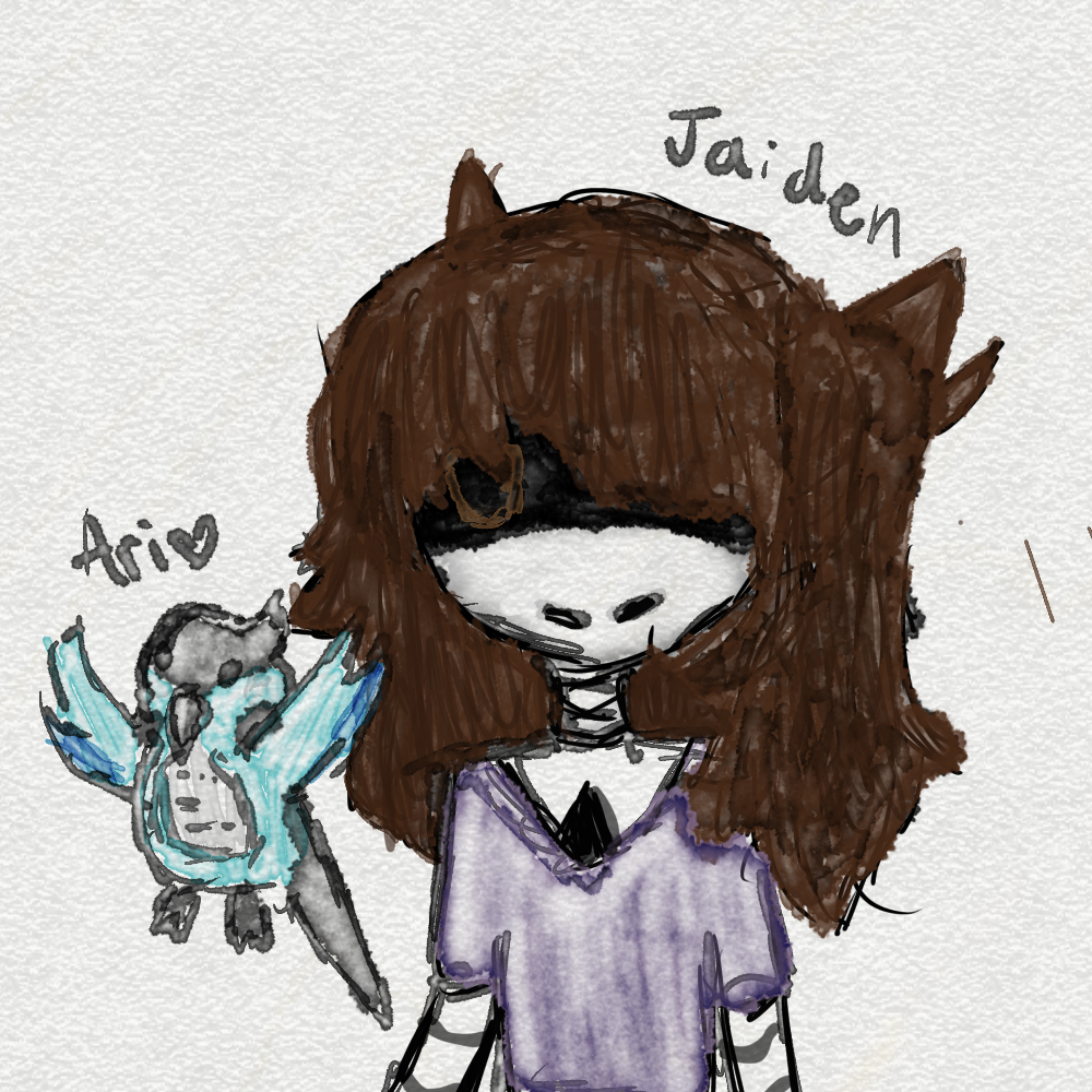 Jaiden and her bird Ari in a MD Au - ibisPaint