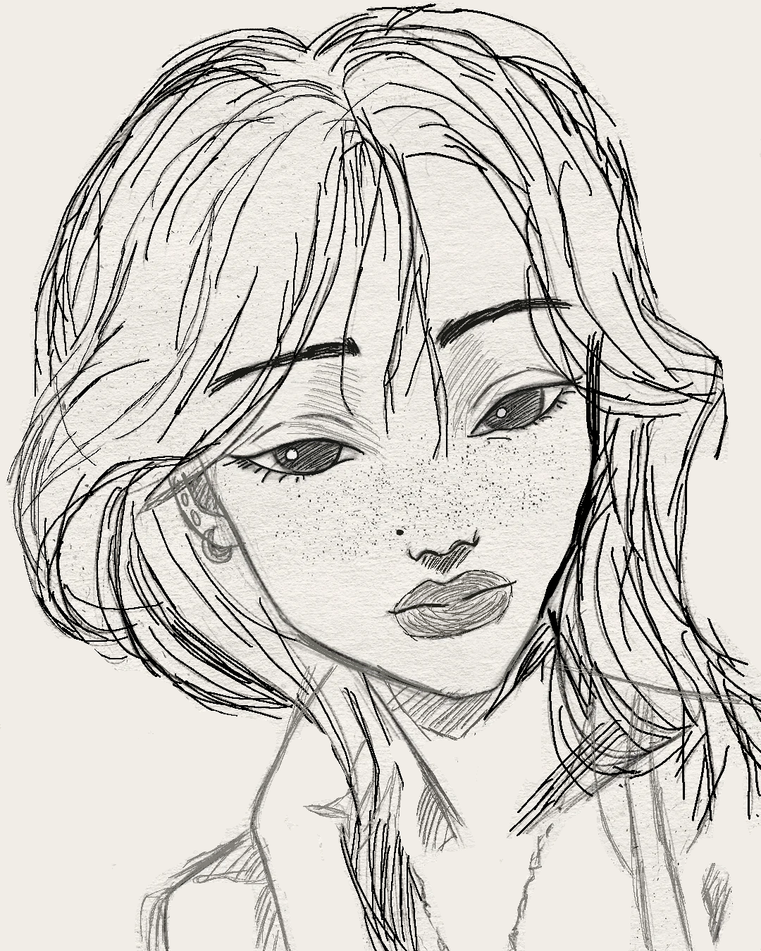 Light drawing of girl - ibisPaint