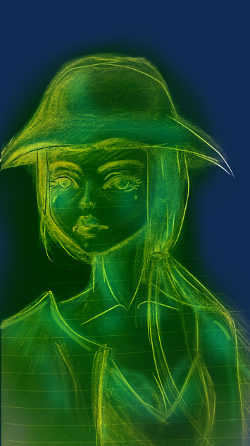 green ghost in night - ibisPaint