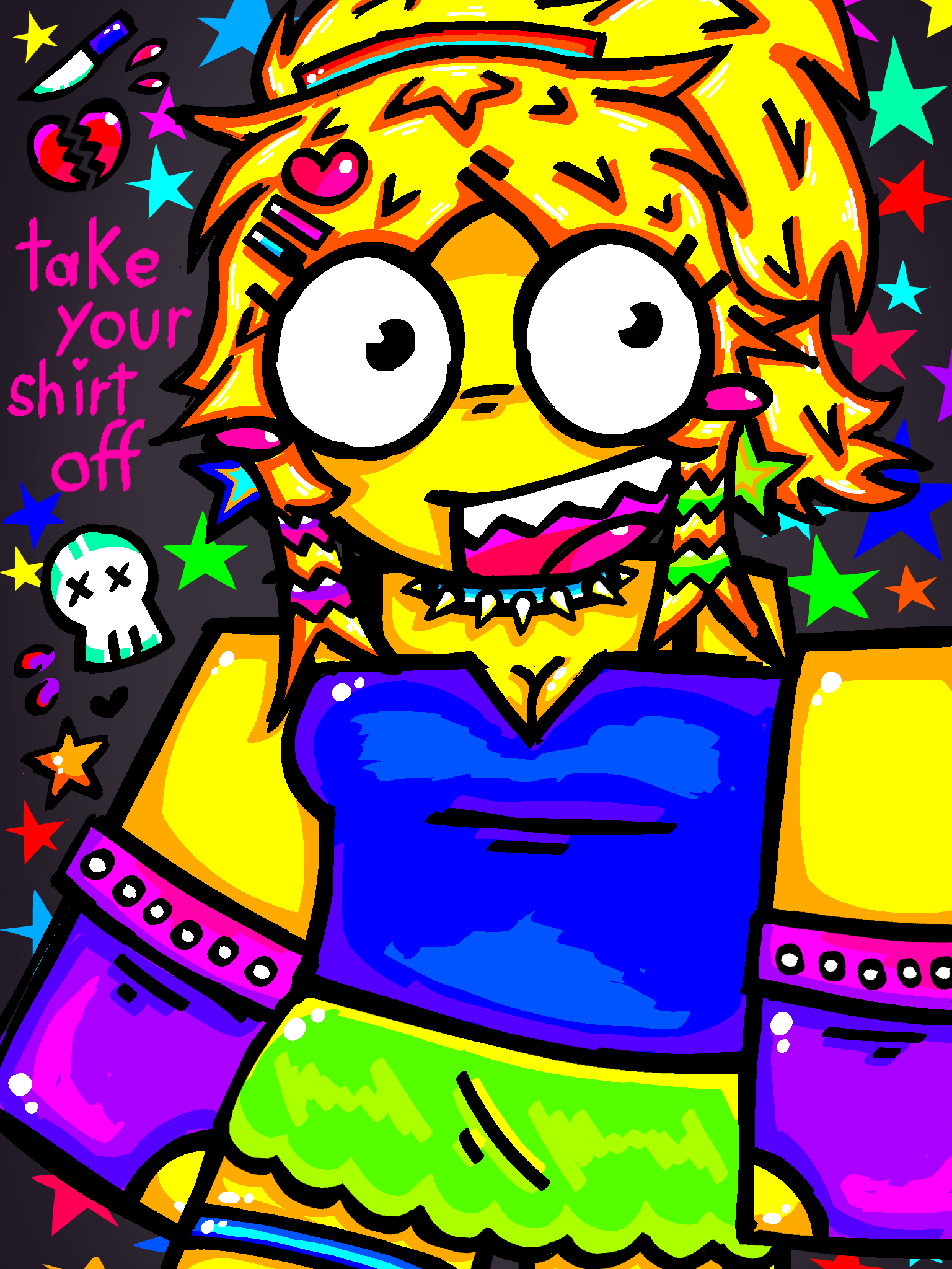 '' T@ke y0ur sh1rt 0ff! '' - ibisPaint