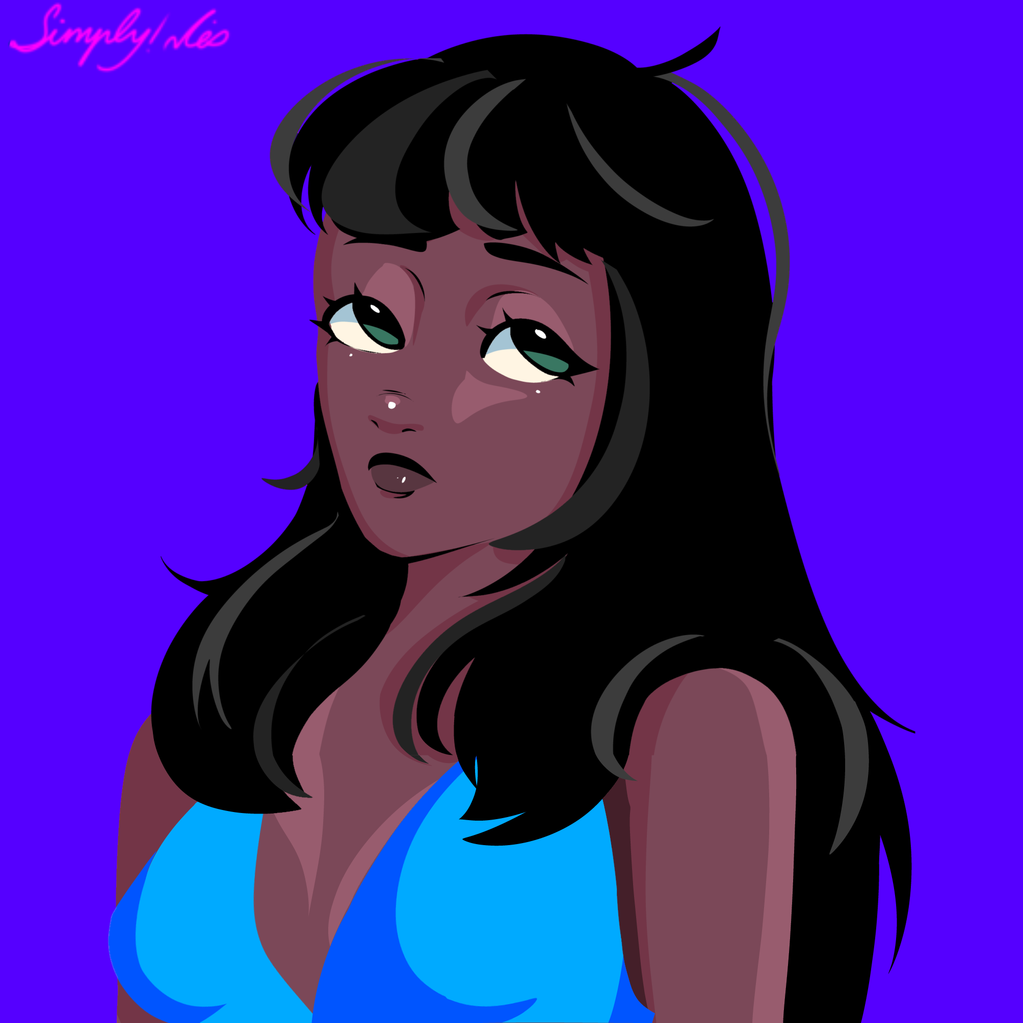 Blue-ish lady - ibisPaint