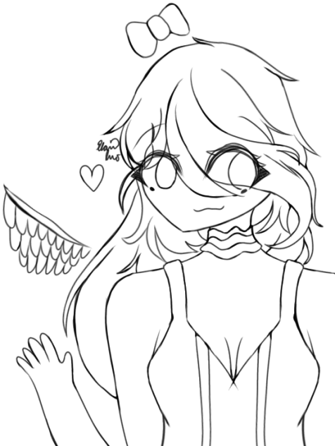 An Angel with a Bow Lineart - ibisPaint