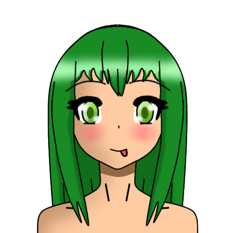 green haired girl - ibisPaint