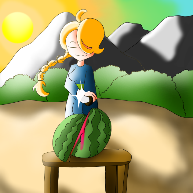Water Melon Cut - ibisPaint