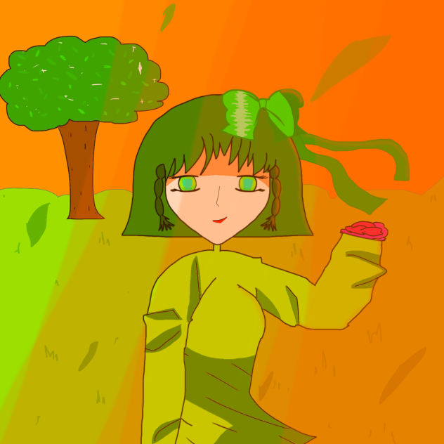 Girl with everything green - ibisPaint