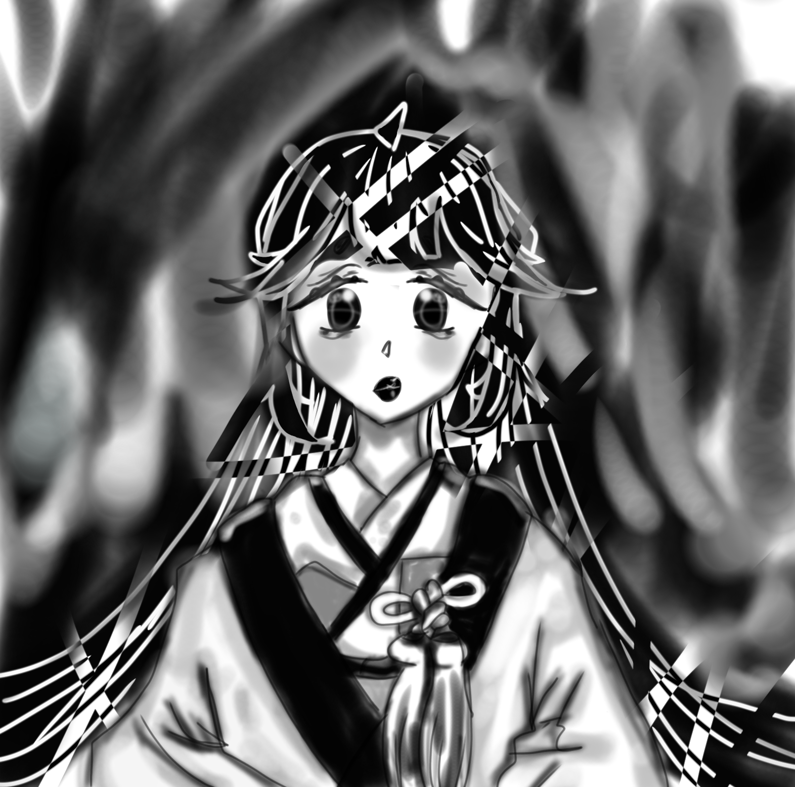 glitchy lady or ghost lady - ibisPaint