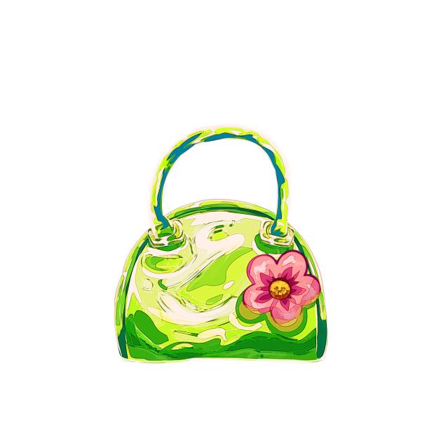 Green Glossy Hand Bag - ibisPaint
