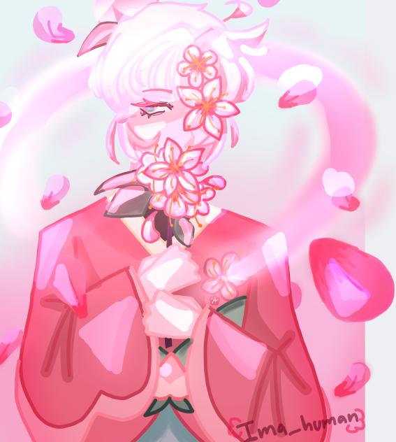 Peach blossom cookie (defeat pose) 🌸 - ibisPaint