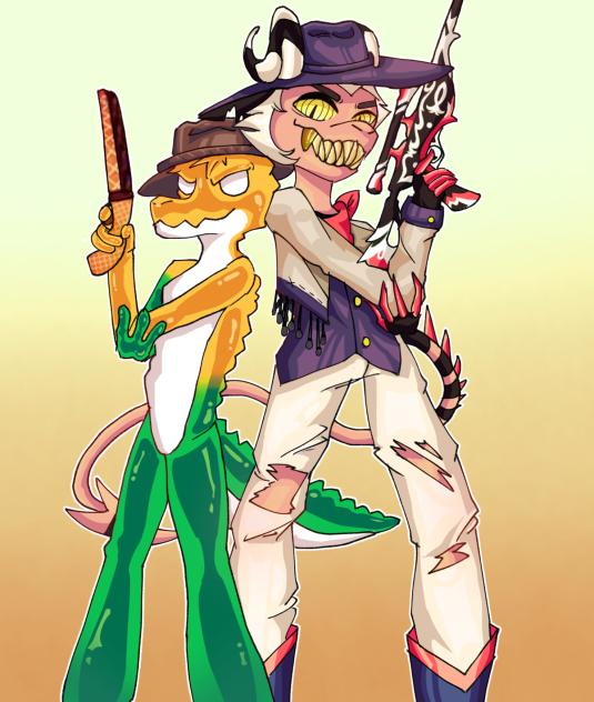 2 Western Guys with Guns! - ibisPaint