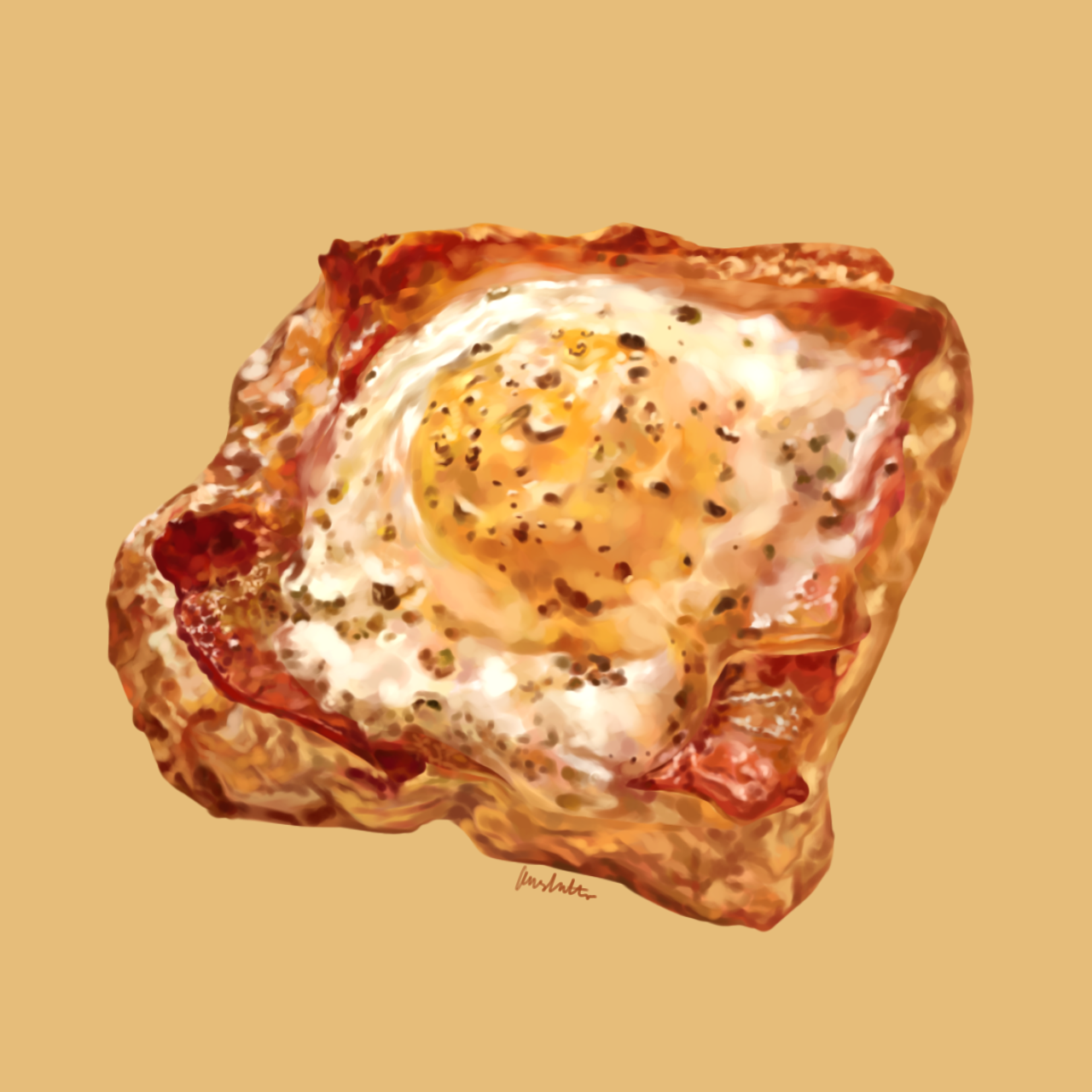 bacon egg toast - ibisPaint