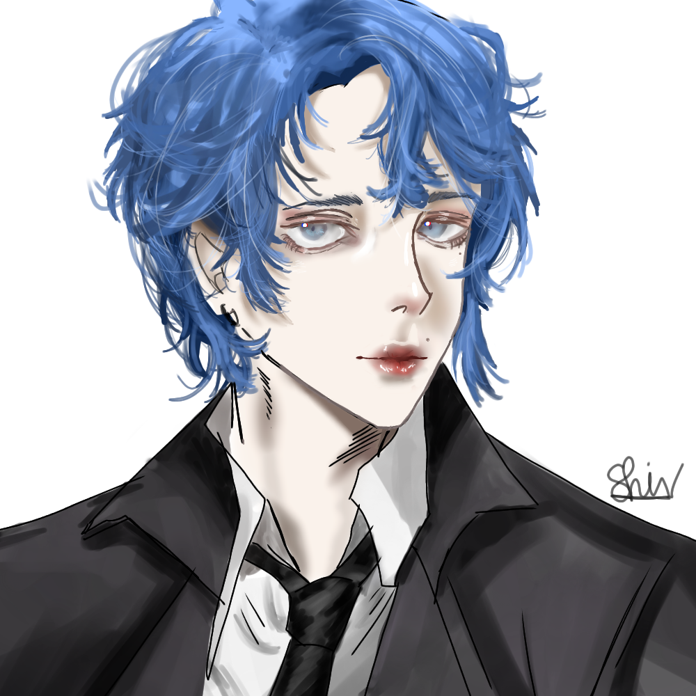 blue haired guy - ibisPaint
