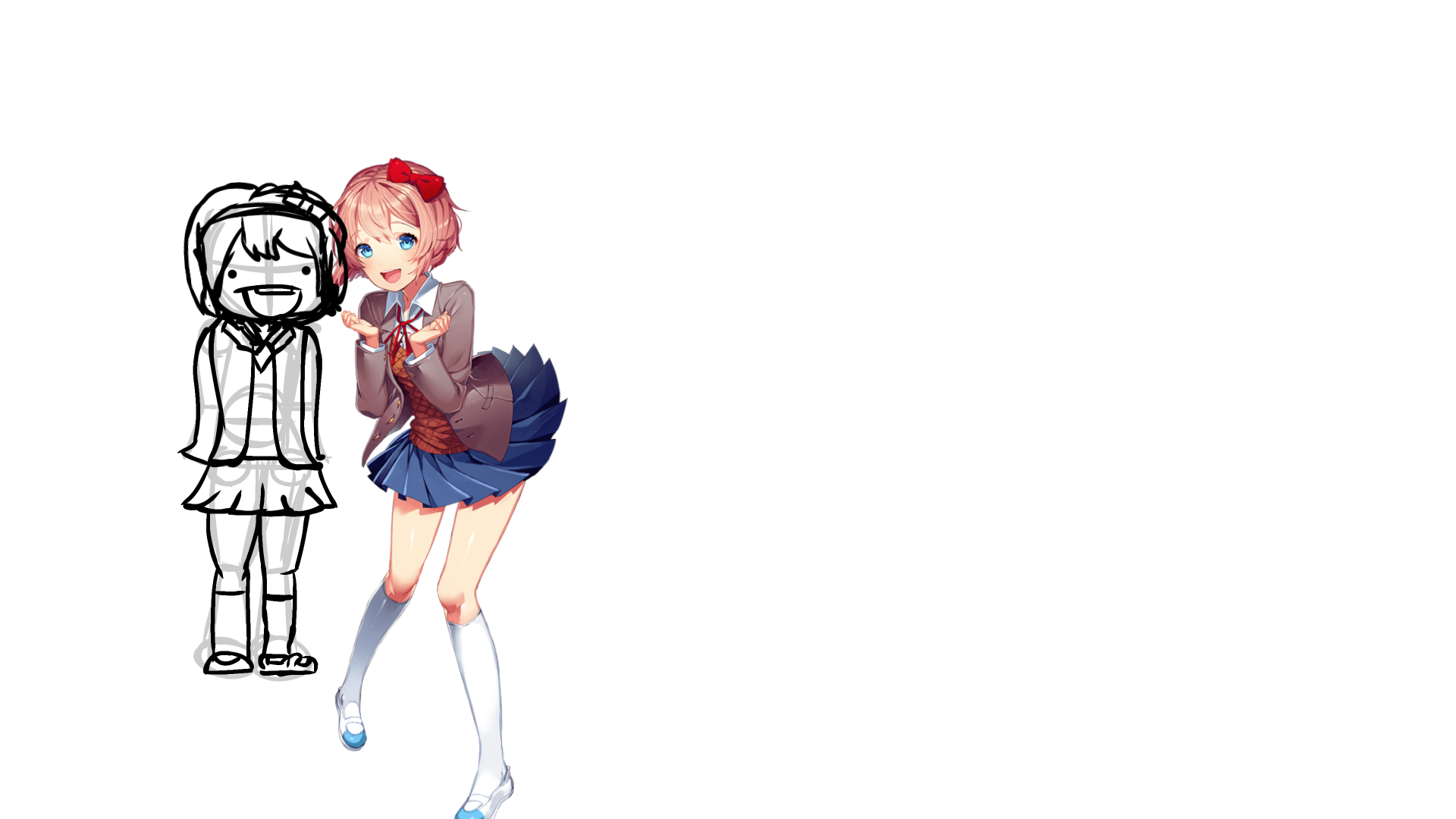 Unfinished Sayori Drawing - ibisPaint