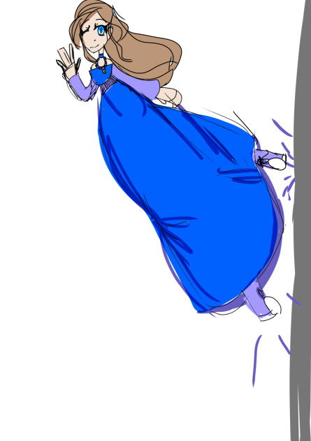 Random princess with no crown jumping - ibisPaint