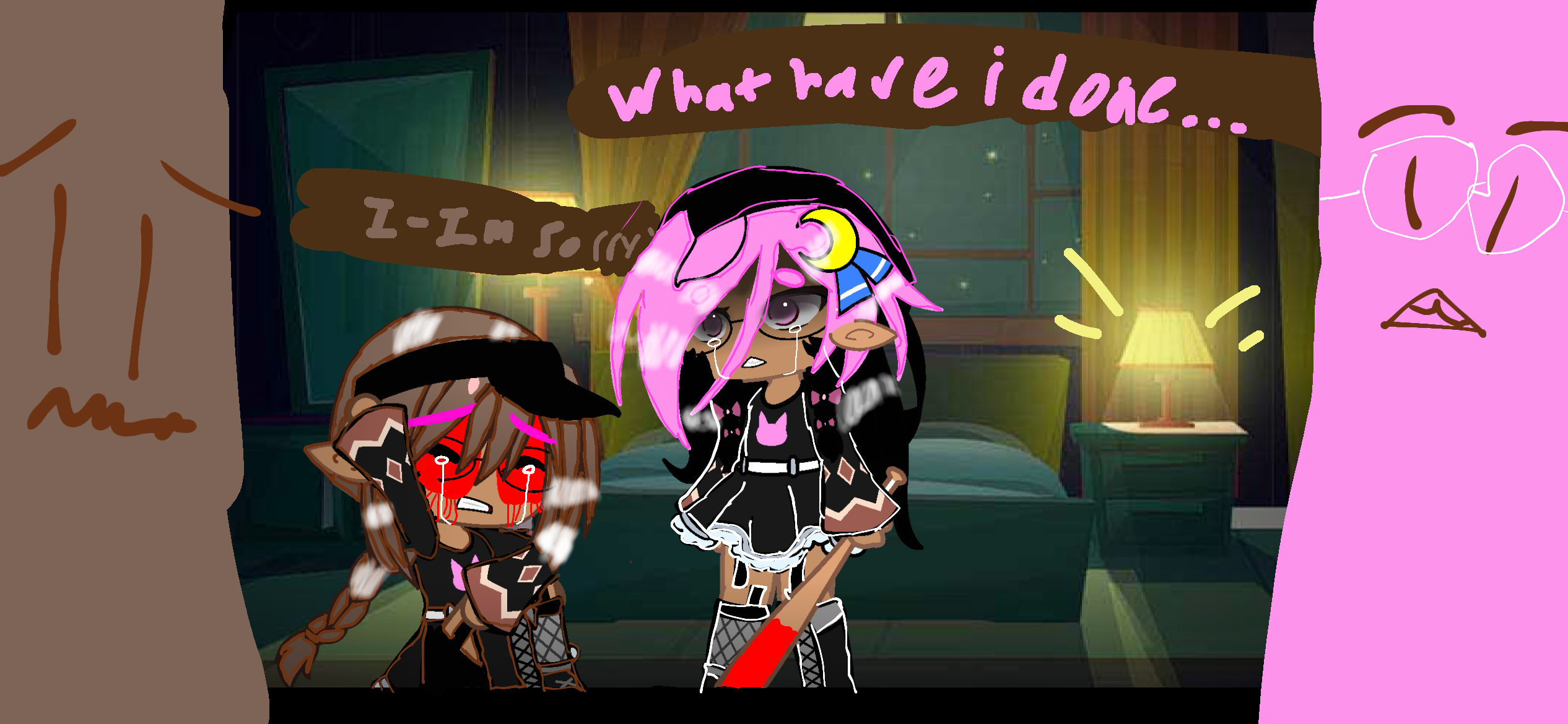 I-im sorry dont hurt me please!! - ibisPaint